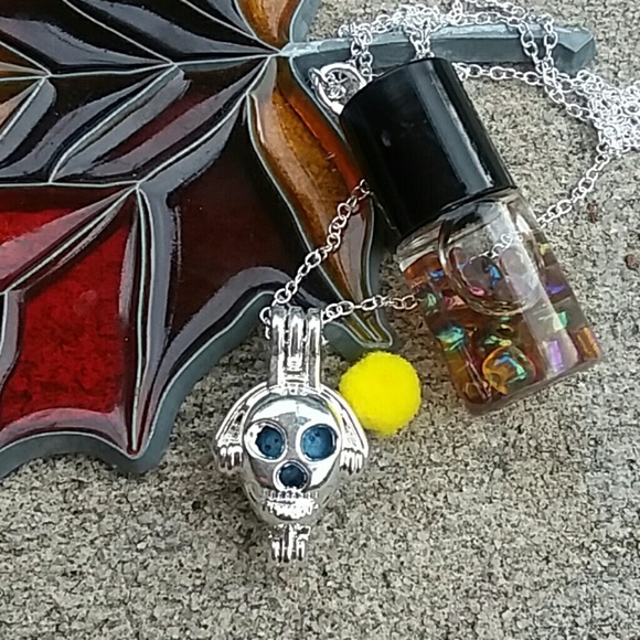 Accessories | Oil Diffuser Skull Headphones Essential Necklace | Poshmark